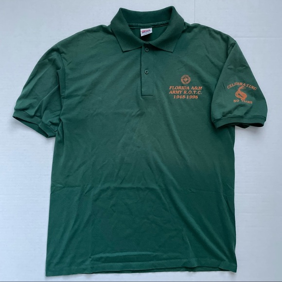 Vintage | Shirts | Vintage 998 Famu Rattlers Rotc Polo Shirt Sz Large ...